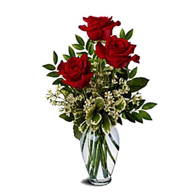 Three Red Roses Bunch australia | Gift Three Red Roses Bunch- FNP