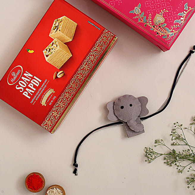 Cute Elephant Shaped Kids Rakhi And Soan Papdi australia | Gift Cute ...