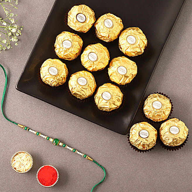 Sneh Fancy Green Rakhi & Ferrero Rocher Box australia | Gift Sneh Fancy ...