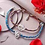 Set Of 2 Silver Rakhis And Mewa Bites bahrain | Gift Set Of 2 Silver ...