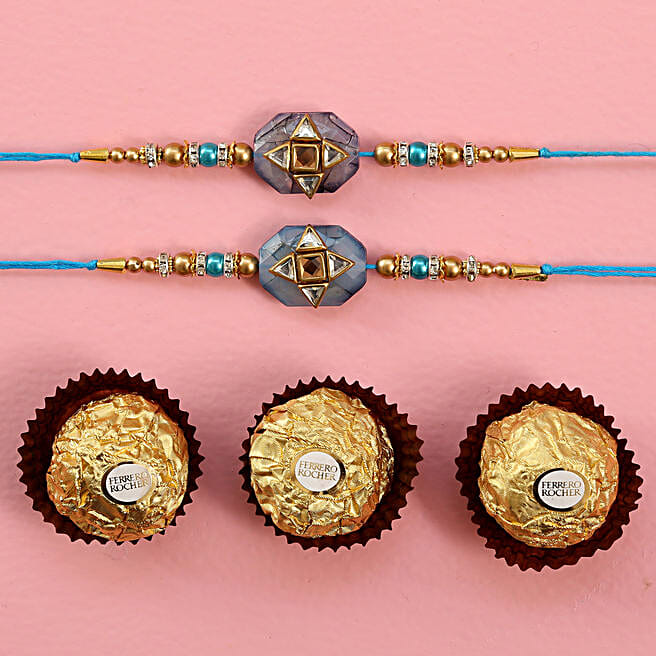 Greetings With Rakhi Set And Ferrero Rocher canada | Gift Greetings ...