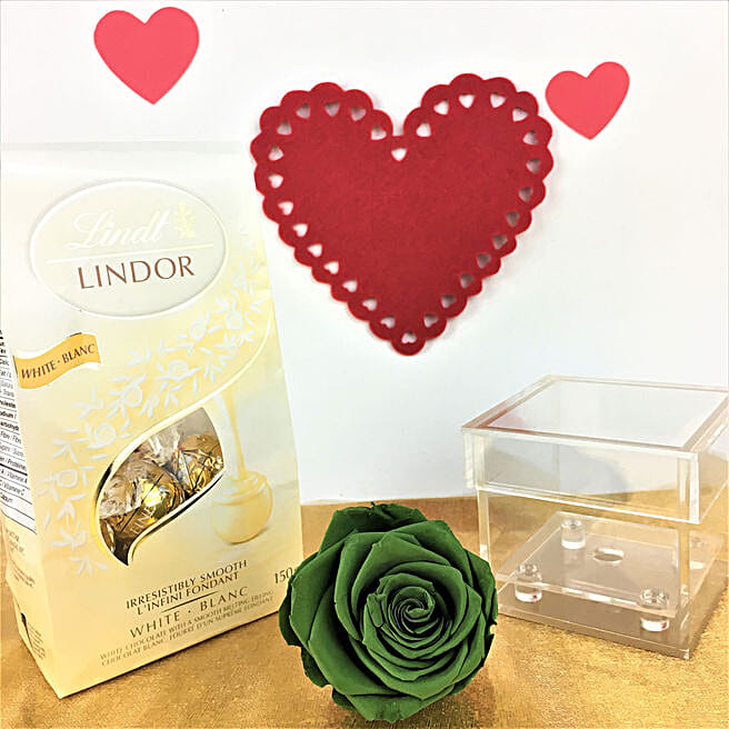 Green Forever Rose N Chocolates canada | Gift Green Forever Rose N ...