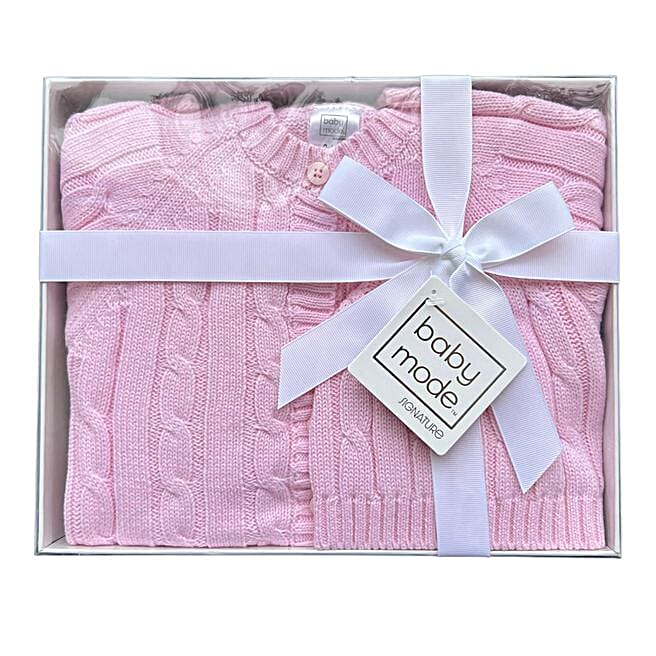 Pink Cuddle Cardigan & Beanie Set canada | Gift Pink Cuddle Cardigan & Beanie Set- FNP
