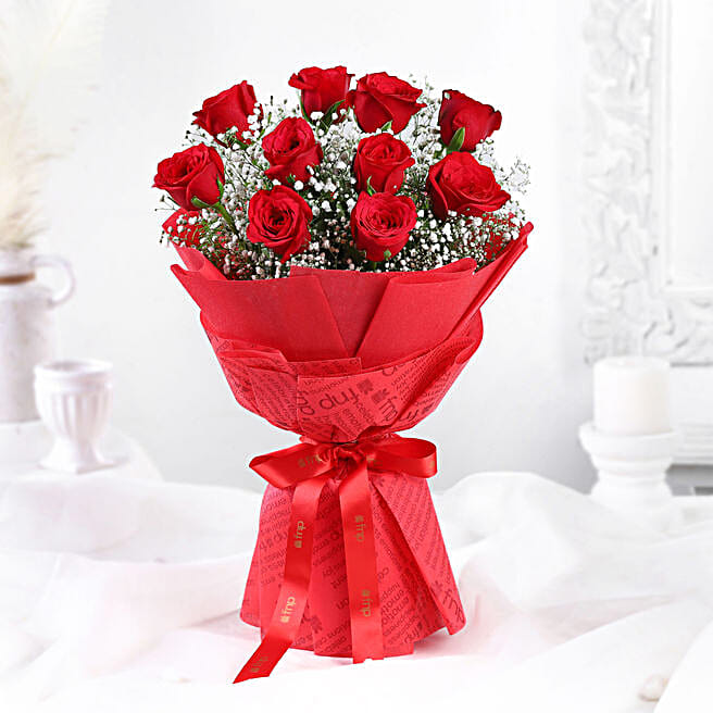 Timeless Love 10 Red Roses Bouquet canada | Gift Timeless Love 10 Red ...