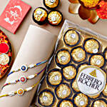 Floral Heritage Round Rakhi Trio & Ferrero Rocher Gift Set canada ...