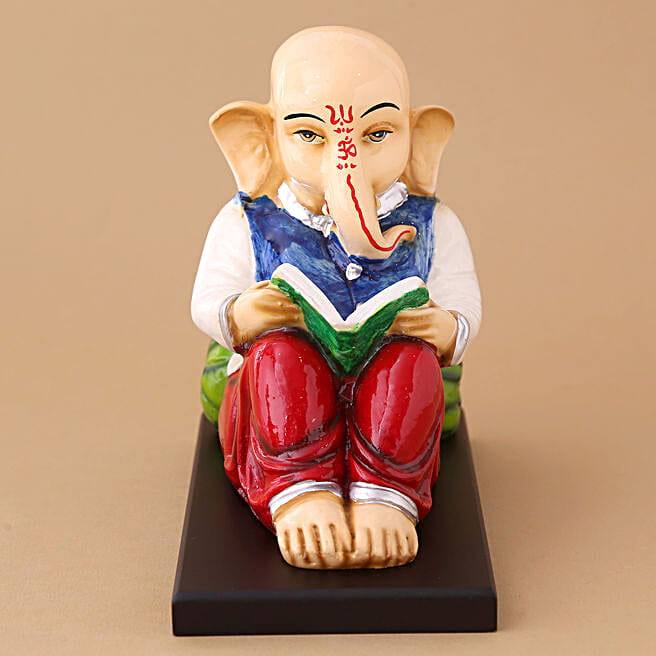 Multicoloured Reading Ganesha Idol china | Gift Multicoloured Reading ...
