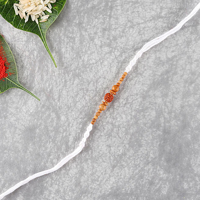 White Rudraksha Rakhi Thread germany | Gift White Rudraksha Rakhi ...