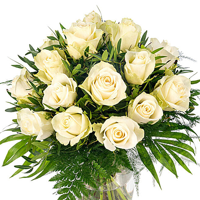 Calming Aura White Roses Bouquet germany | Gift Calming Aura White ...