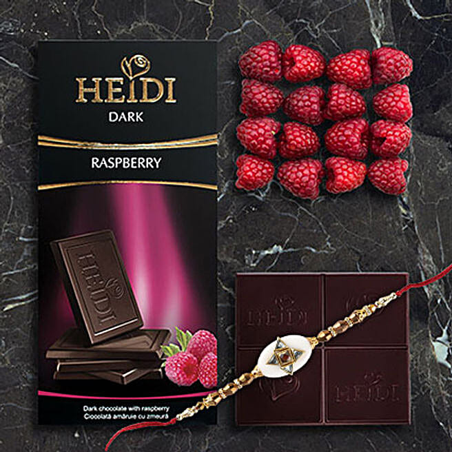 Heidi Raspberry Dark Chocolate Rakhi Combo hong-kong | Gift Heidi ...