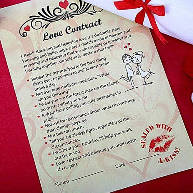 Personalized Love Contract for Him indonesia | Gift Personalized Love ...