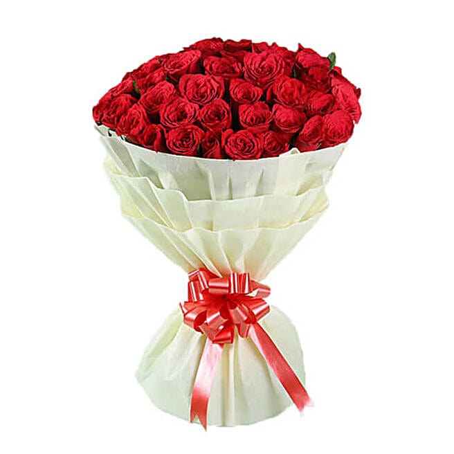 Elegant Bouquet 50 Red Roses with a Graceful Touch indonesia | Gift ...