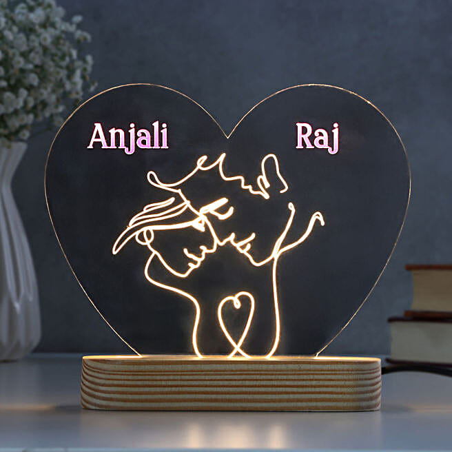 Personalised Heart-Shaped LED Glow Lamp italy | Gift Personalised Heart ...