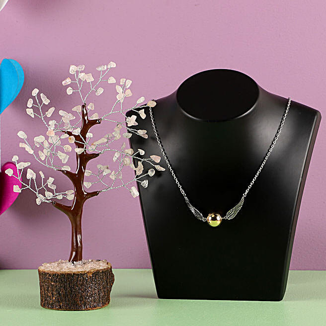 Rose Quartz Wish Tree With Pendant jordan | Gift Rose Quartz Wish Tree ...