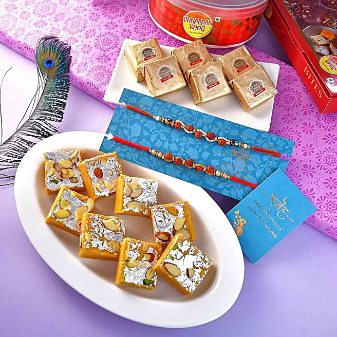 2 Rudraksha Rakhis With Mewa Bites And Batisha jordan | Gift 2 ...