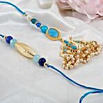 Designer Peacock Lumba Rakhi korea | Gift Designer Peacock Lumba Rakhi- FNP