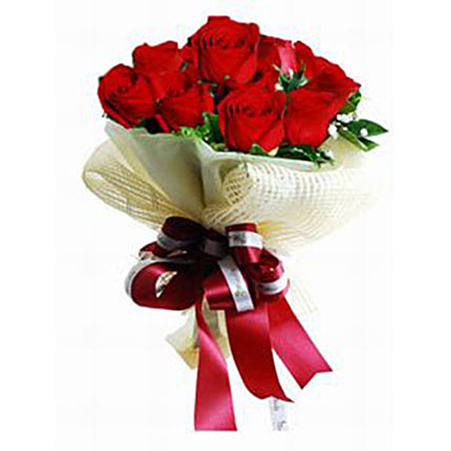 Red Roses Bouquet With Ribbon kuwait | Gift Red Roses Bouquet With ...