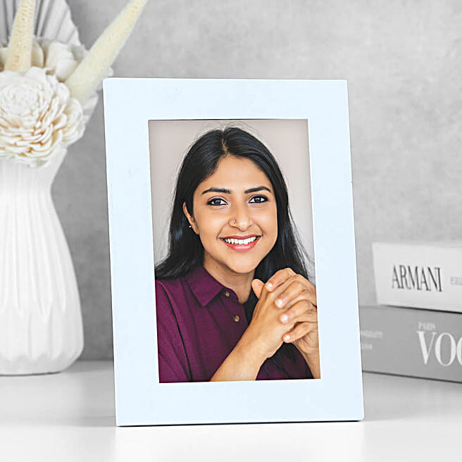 Buy/Send Personalised Simplistic White Photo Frame Online- FNP