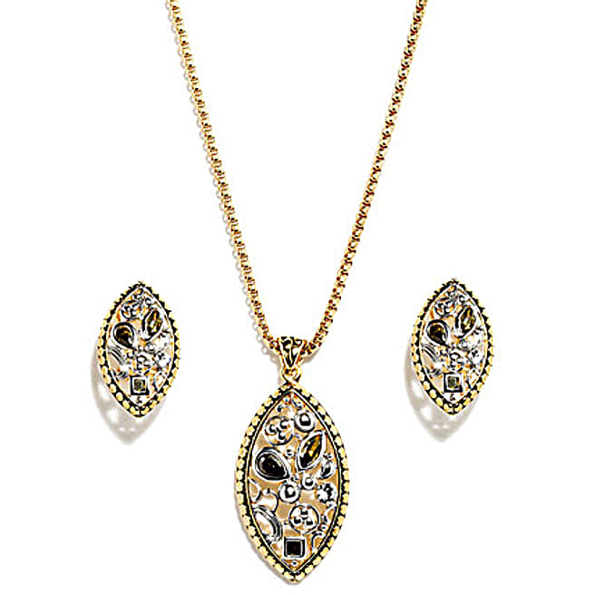 Buy/Send Golden Peacock Unique Jewelry Set Online- Ferns N Petals