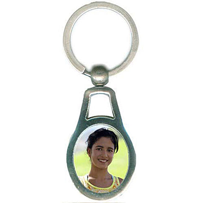 Buy/Send Metal Photo Keychain Oval By FNP Online- FNP