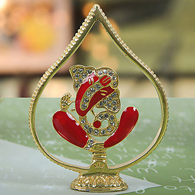 Buy/Send Red Enamel Lord Ganesha Online- FNP