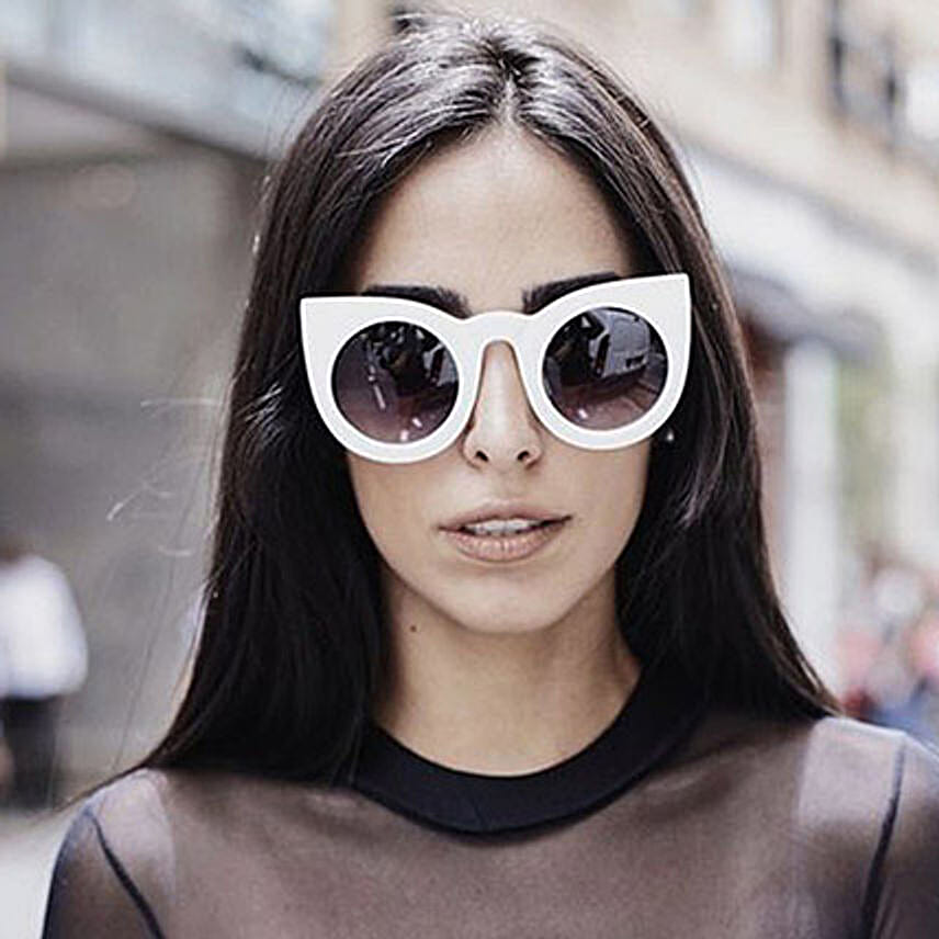 Buy Send White Retro Cat Eye Sunglasses Online Fnp