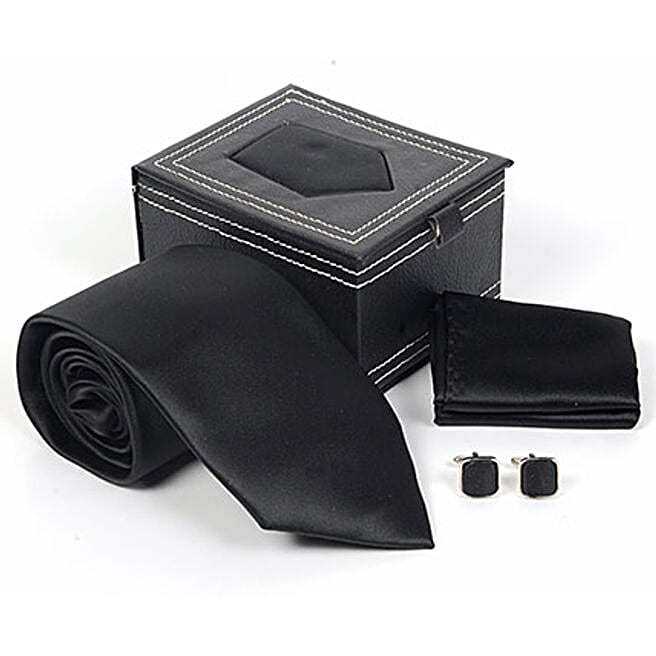 Buy/Send Jet Black Tie Set Online- FNP