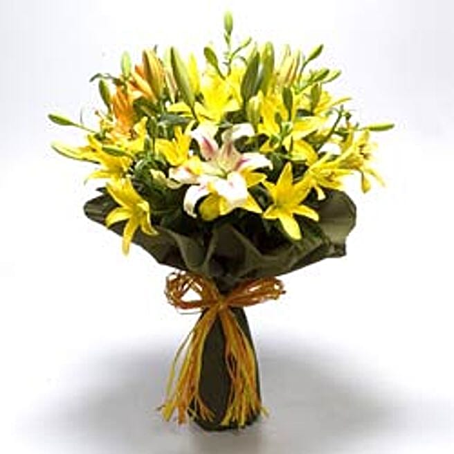 Buy/Send Bouquet Of Mixed Asiatic Lilies Online- FNP