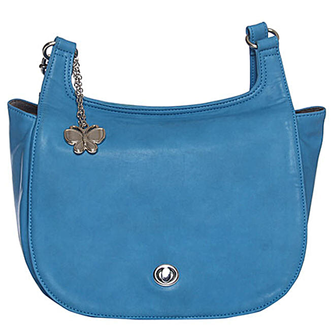 Buy/Send Butterflies Awesome Sky Blue Sling Bag Online- FNP