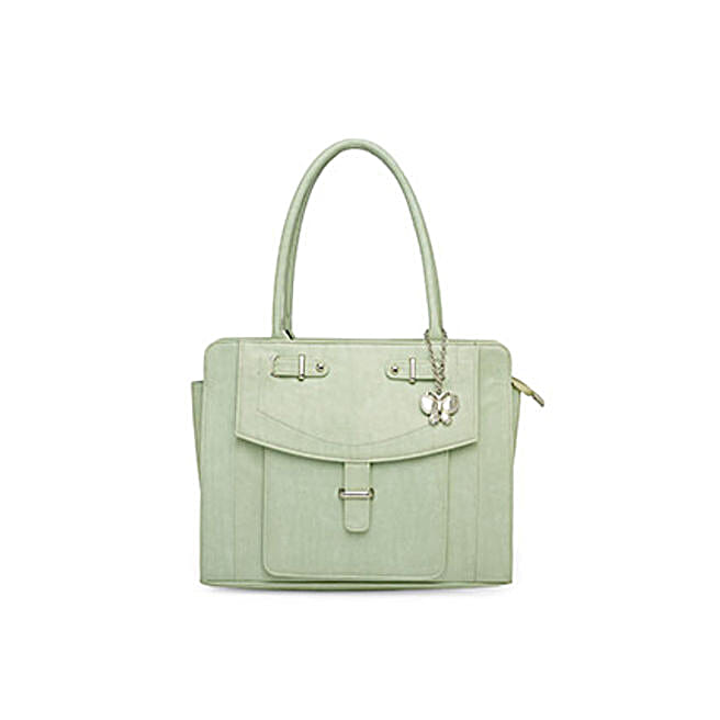 Buy/Send Butterflies Light Green Handbag Online- FNP