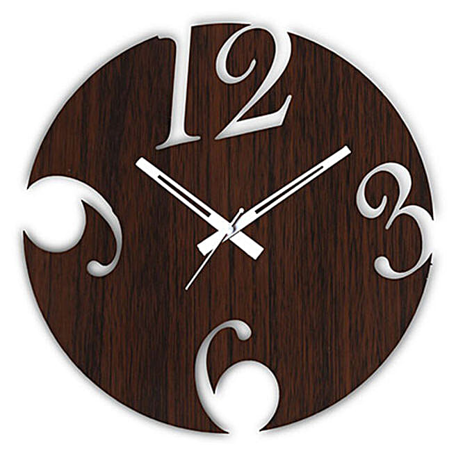 Buy/Send Brown Wooden Clock Online- FNP