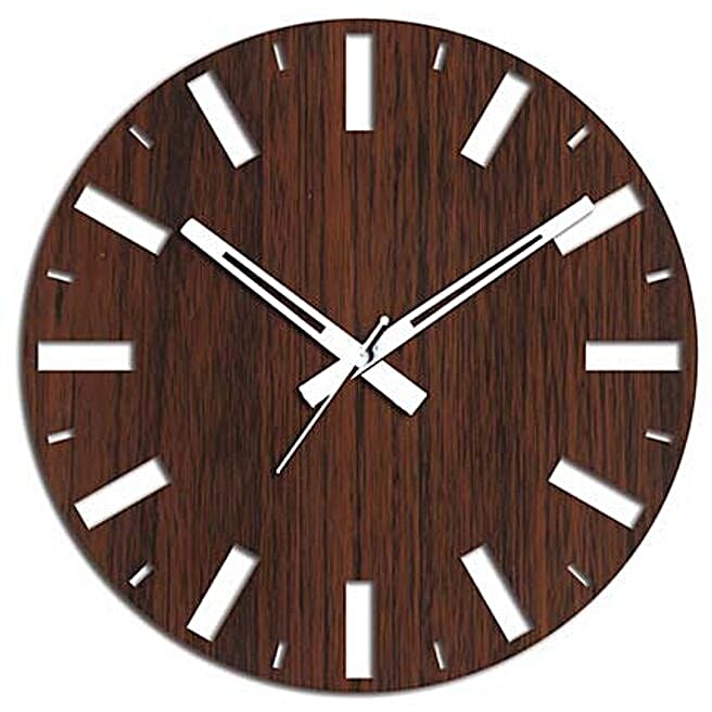 Buy/Send Wooden Brown Wall Clock Online- FNP