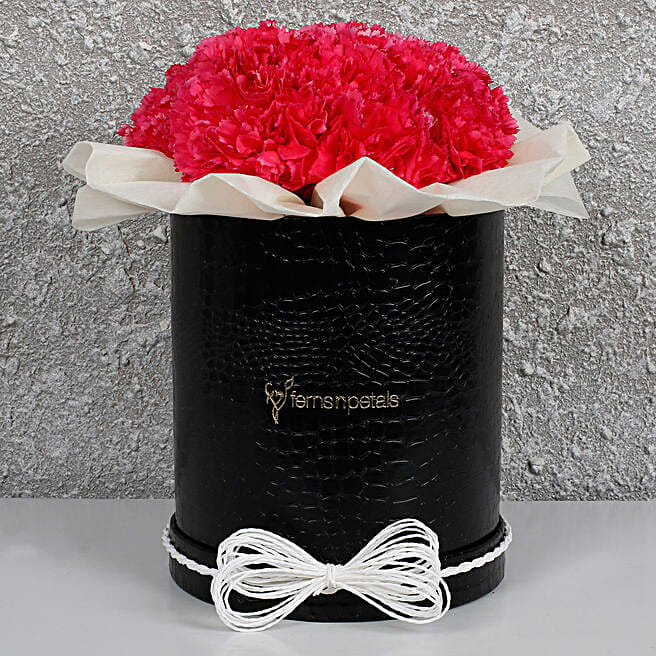 Buy/Send 25 Dark Pink Carnations FNP Box Online- FNP