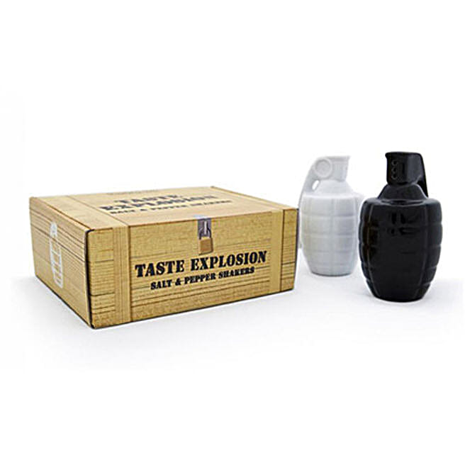 Buy/Send Grenade Shaped Salt And Pepper Shaker Online- FNP
