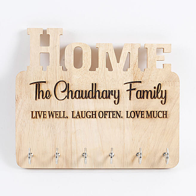 Buy/Send Personalised Engraved Wooden Key Holder Online- Ferns N Petals