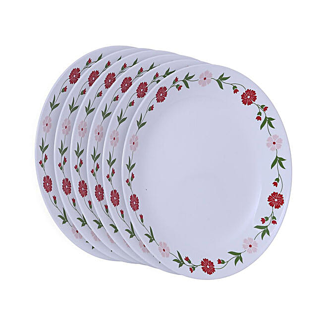 Buy/Send Corelle Spring Pink Medium Plates Set 6 Pcs Online- FNP