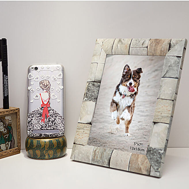 Buy/Send Grey Rectangle Photo Frame Online- FNP