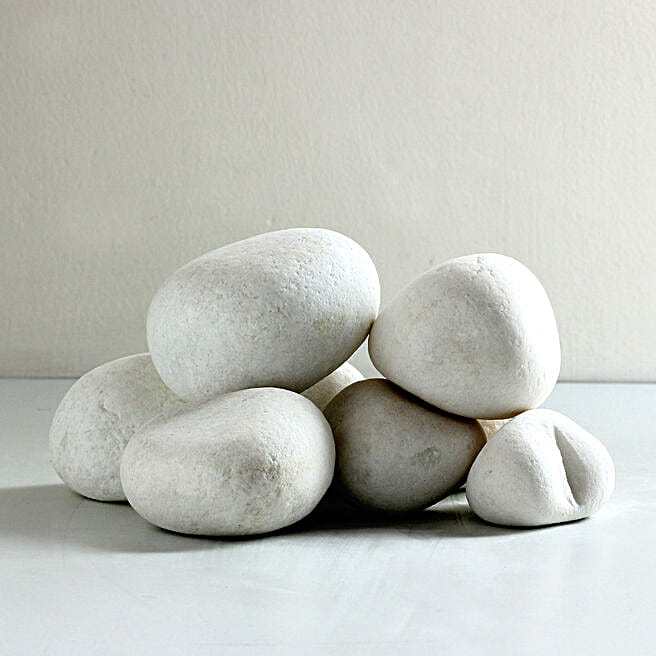 Buy/Send Super White Stone Pebbles 25 To 50 mm Online- FNP