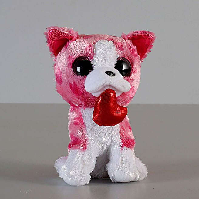 Buy/Send Beanie Boos Romeo The Pink Dog Soft Toy Online- FNP