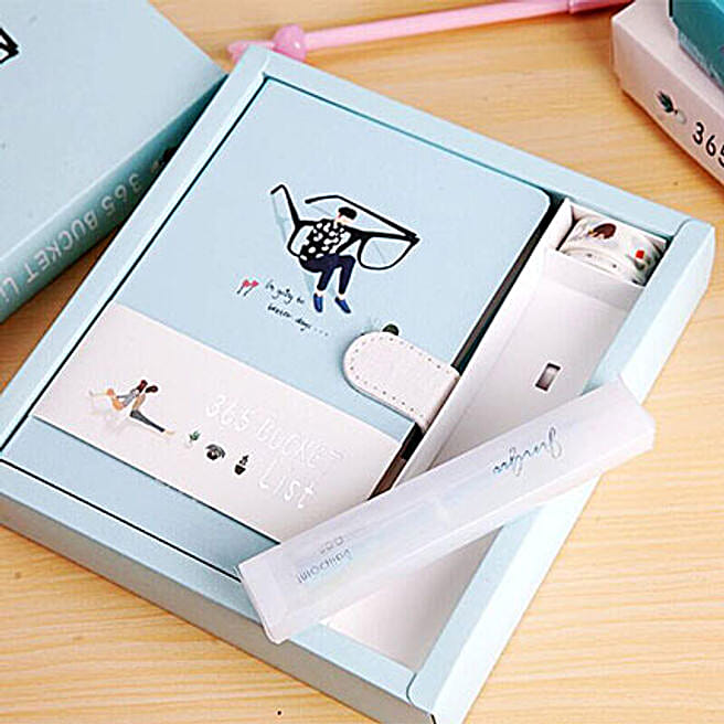 Buy/Send 365 Bucket List Gift Box Light Blue Online- FNP