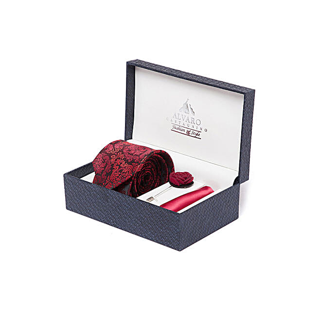 Buy/Send Black & Maroon Accessory Gift Set for Men By Alvaro Castagnino ...