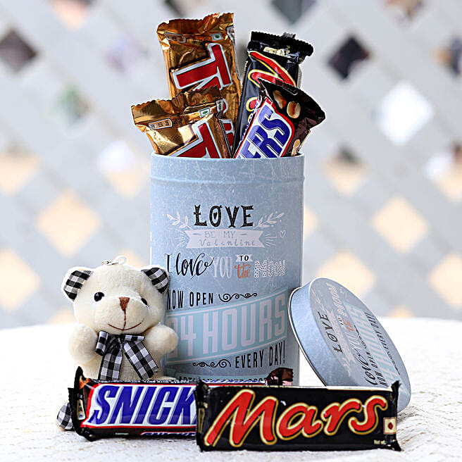 Buy/Send Delicious Chocolates in Blue Tin Box Online- FNP