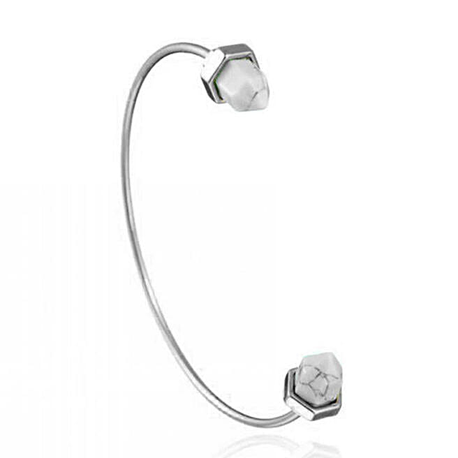 Buy/Send White Minimal Bracelet Stack Online- Ferns N Petals