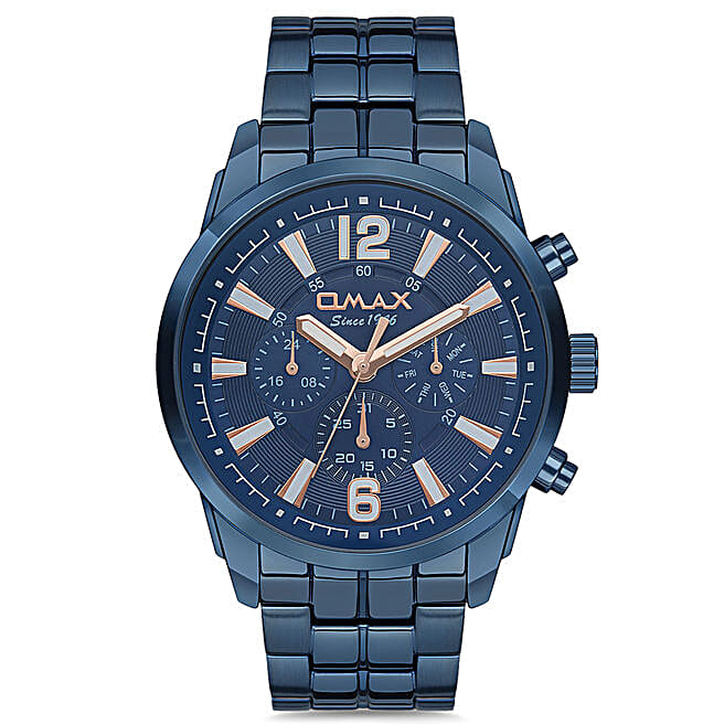 Buy/Send Omax Men's Blue Chronograph Watch Online- FNP
