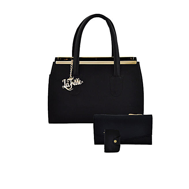 Buy/Send LaFille Classic Black Bag Set Online- FNP