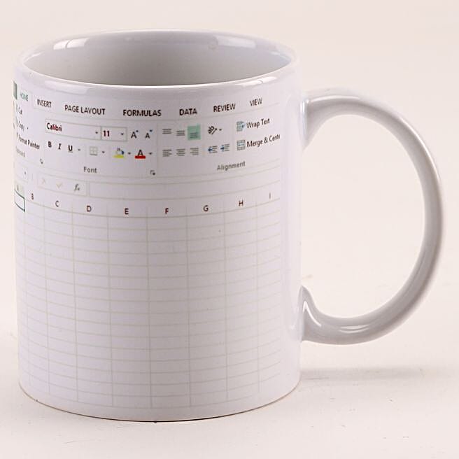 Buy/Send Excel Sheet Workaholic Printed White Mug Online- FNP