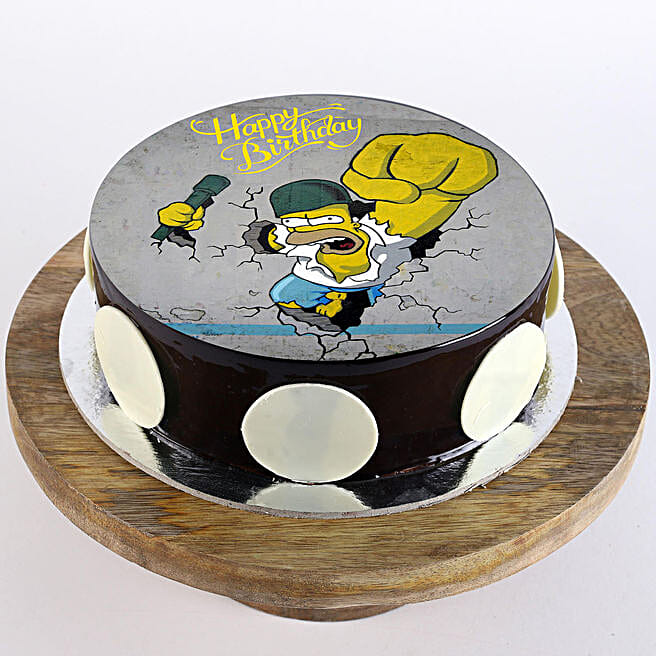 Buy/Send Homer Simpsons Chocolate Photo Cake Online- FNP