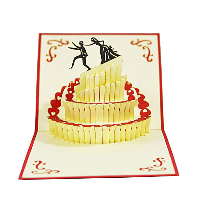 Buy/Send Handmade 3D Pop Up Wedding Cake Card Online- FNP