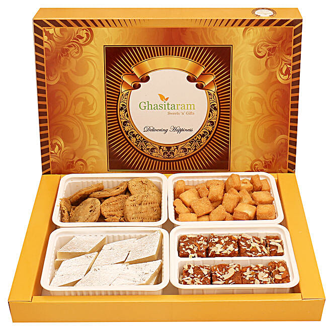 Buy/Send Kaju Katli, Dodha Barfi, Methi Mathi & Shakar Pada Box Online- FNP