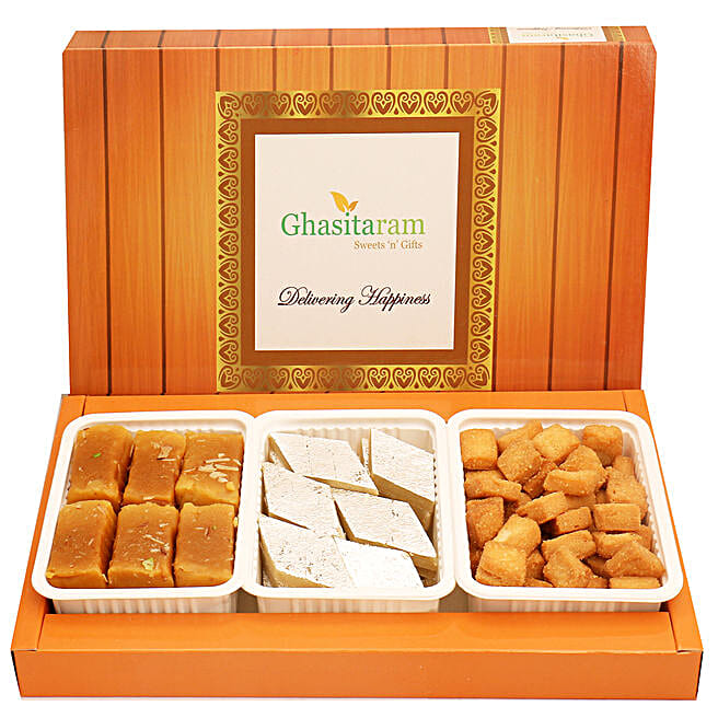 Buy/Send Kaju Katli, Shakar Pada & Mysore Pak Box Online- FNP