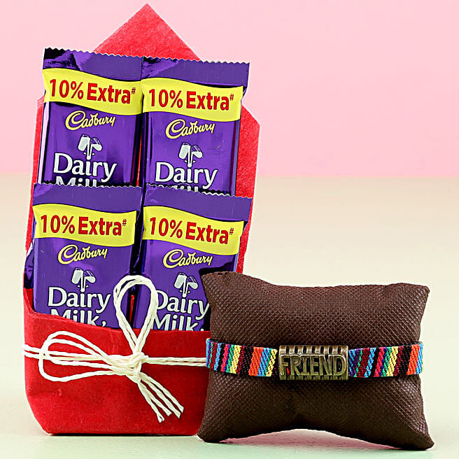 Buy/Send Friendship Band & Dairy Milk Chocolates Online- FNP